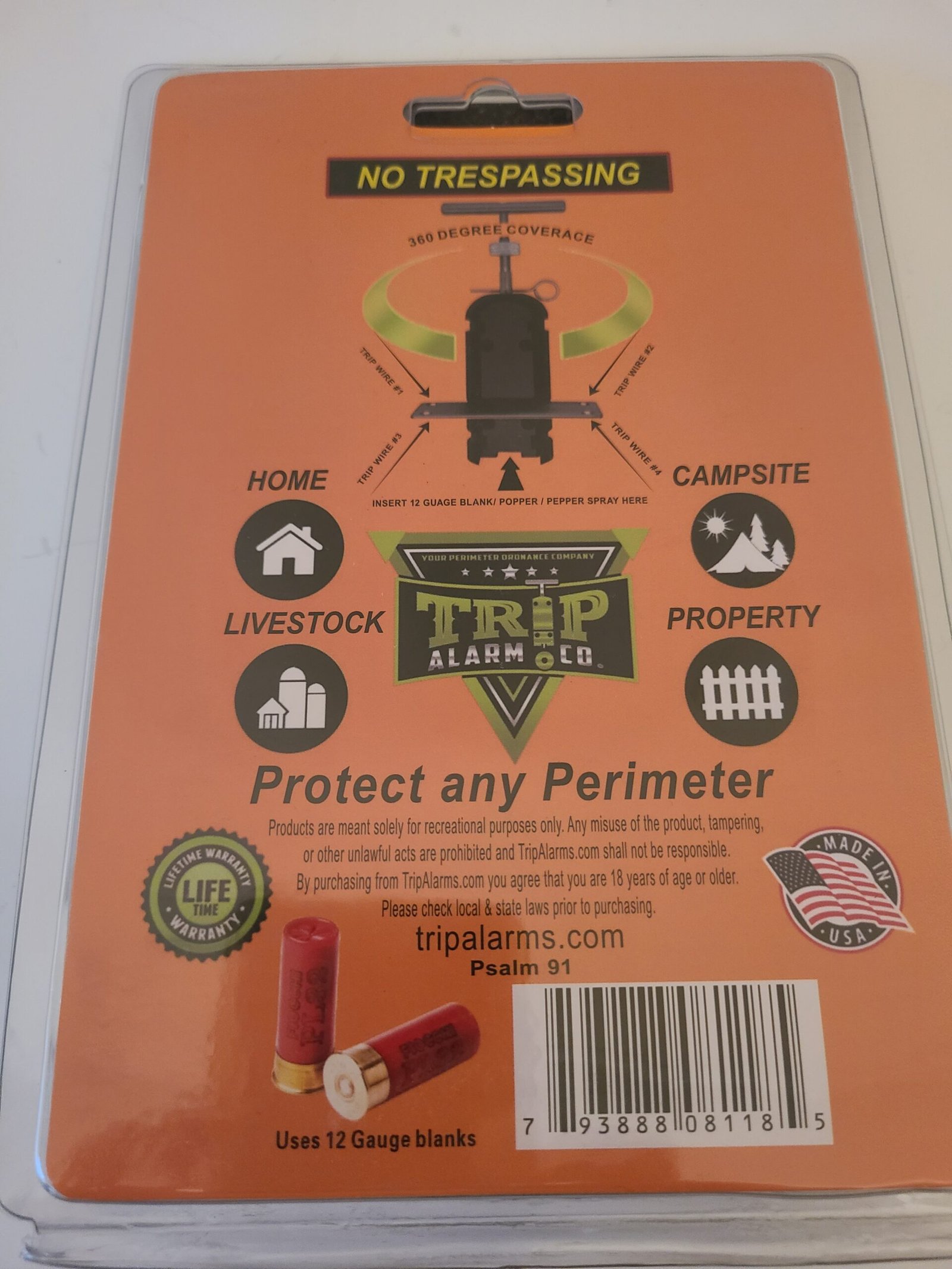 Perimeter Trip Alarm Company Quad 12 Gauge Alarm Army Green - Gum Gully ...